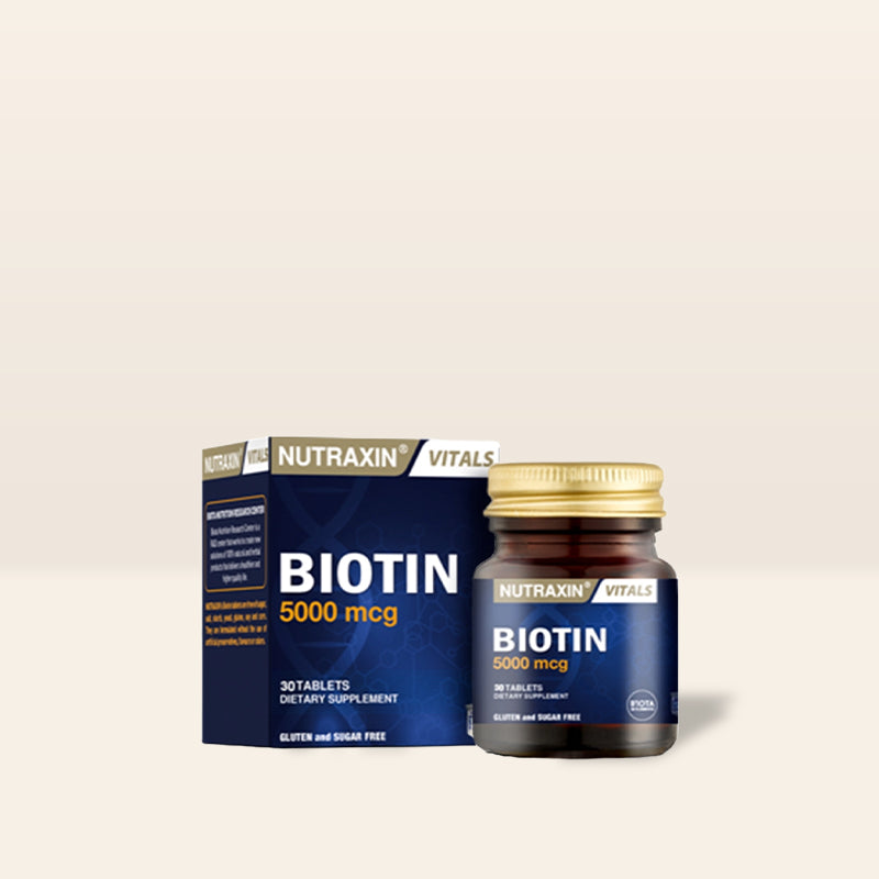 Nutraxin Biotin 5000 mcg Food Supplement 30 Tablets – Evla