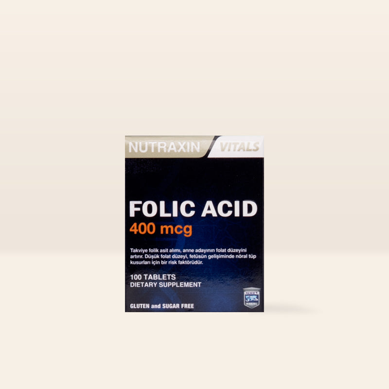 NUTRAXIN Folic Acid 400 Mcg 100 Tablets – Evla